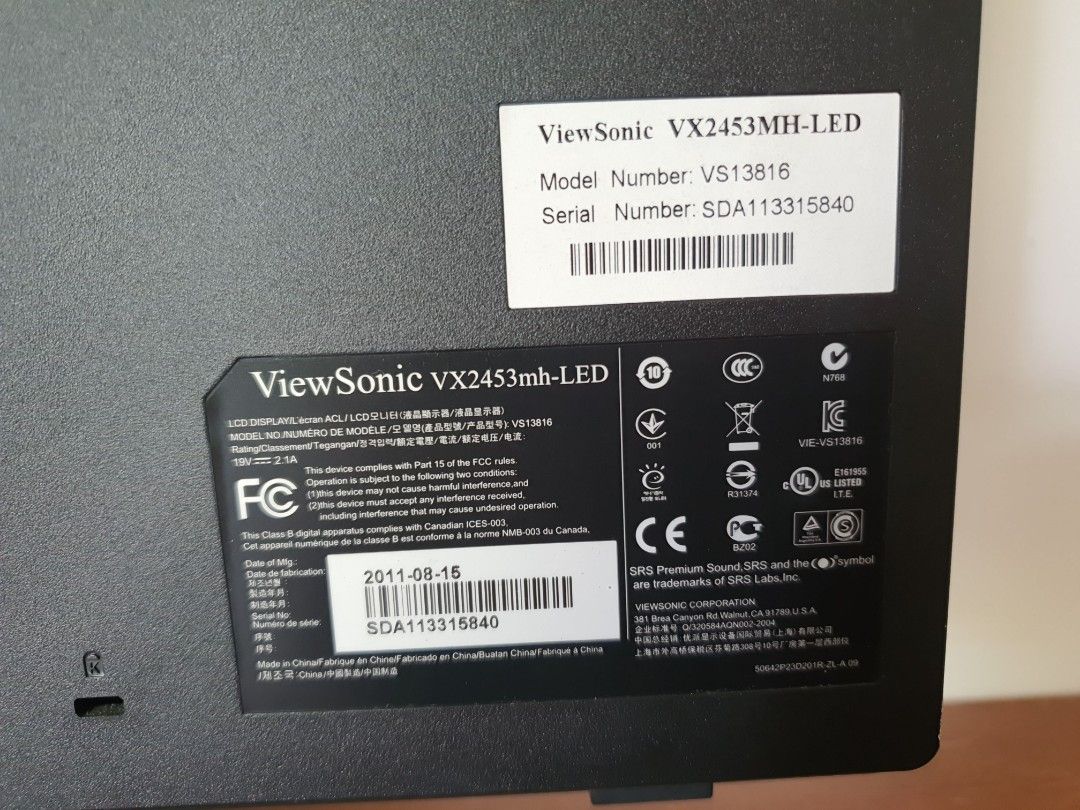 Viewsonic monitor (broken), Computers & Tech, Parts & Accessories ...