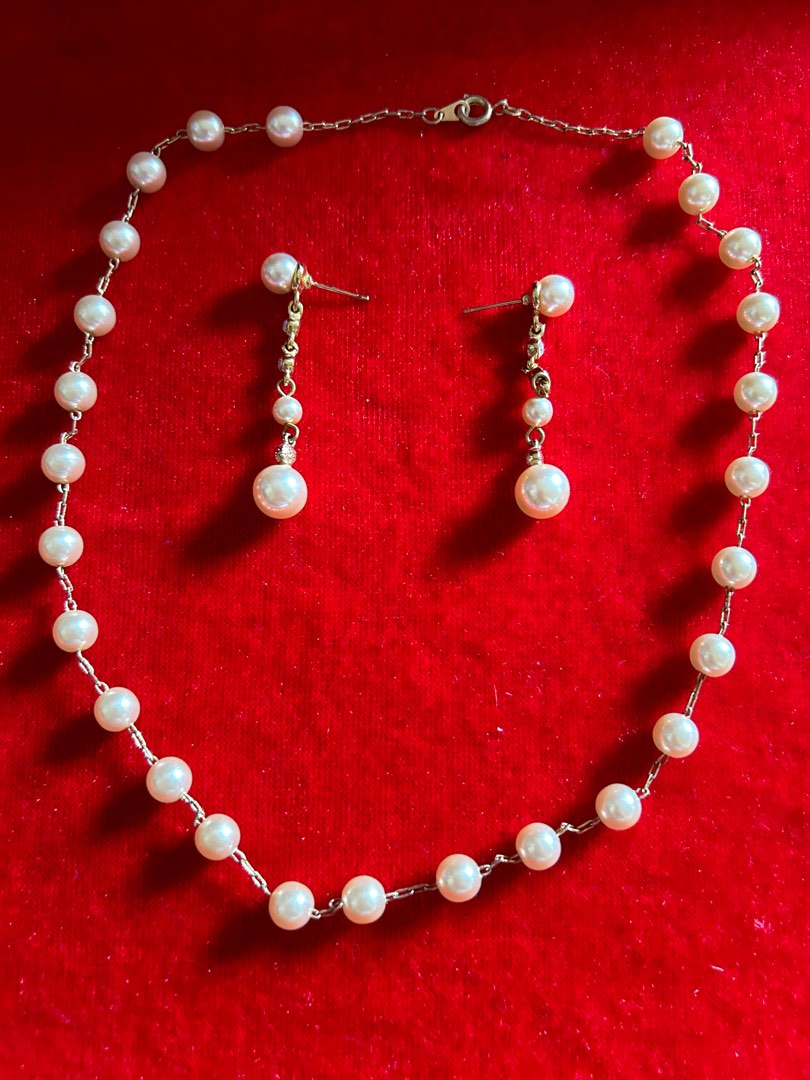 Vintage Quality Faux Pearl Set, Women's Fashion, Jewelry & Organizers ...
