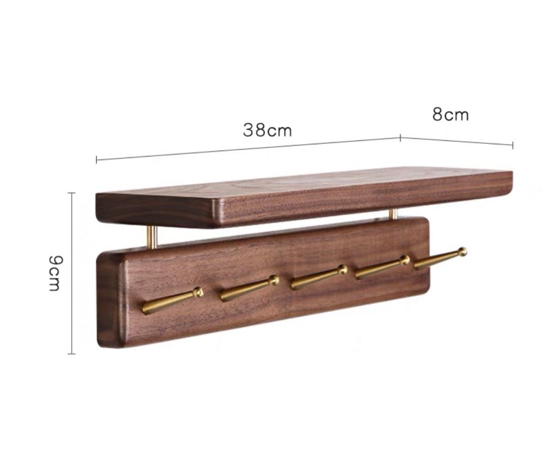 Walnut display shelf and hook, Furniture & Home Living, Home Decor ...