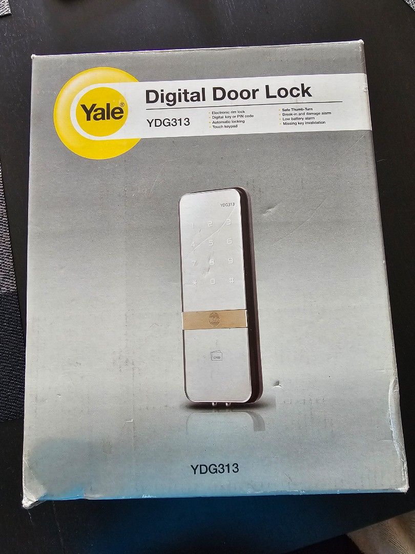 Yale YDG313 Digital Door Lock For Glass Doors, Furniture & Home Living ...