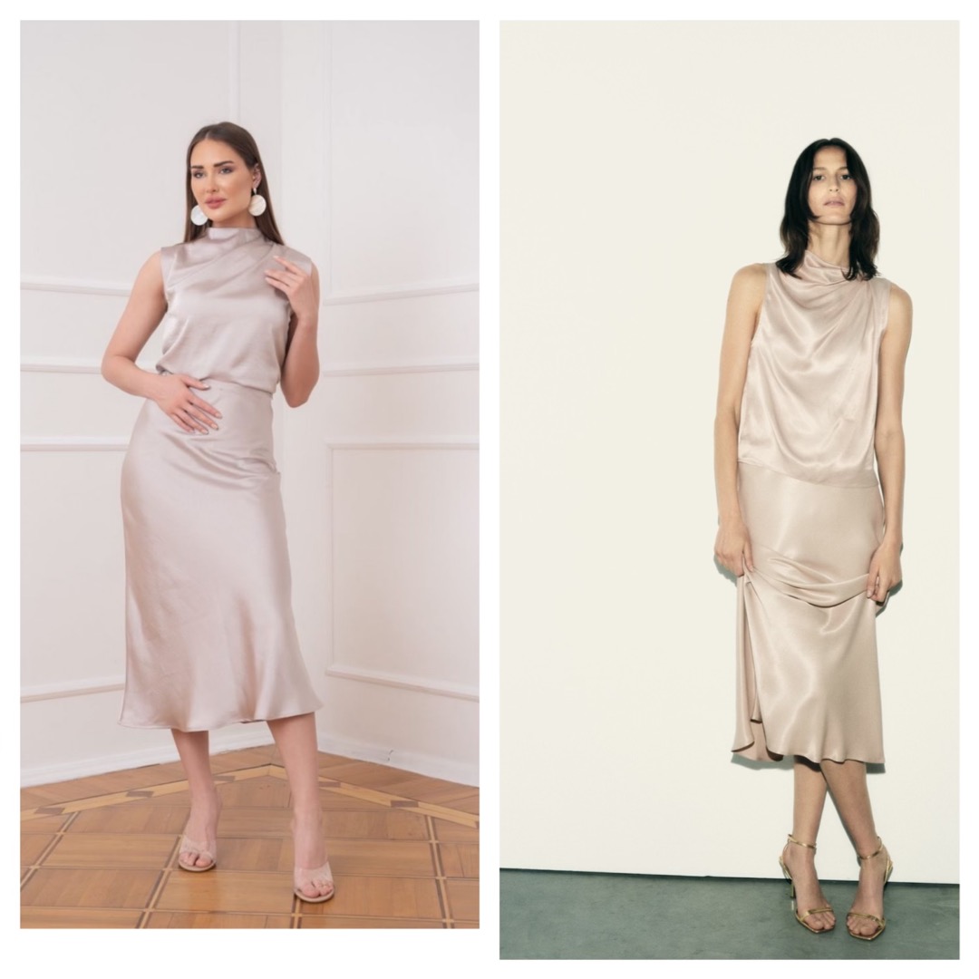 Zara satin ruched set, Women's Fashion, Dresses & Sets, Sets or ...