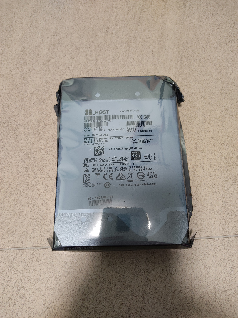 SALE! 10TB HGST SAS 12 Gbps 7200 rpm He10 Hitachi hard disk helium ...