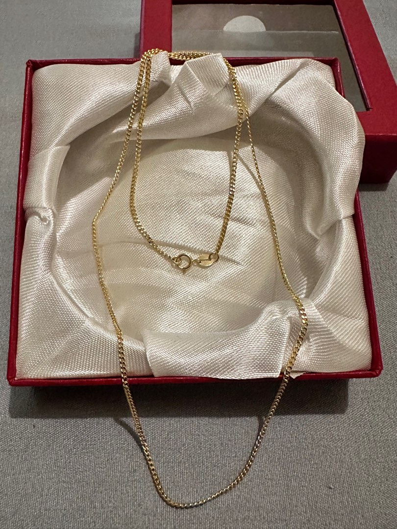 18K Saudi Gold Cadena Necklace (18 inches), Women's Fashion, Jewelry ...