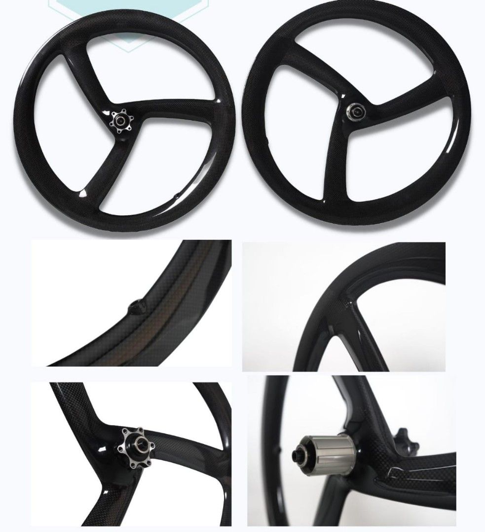 20inch Tri spoke 451 carbon wheelset, Sports Equipment, Bicycles ...