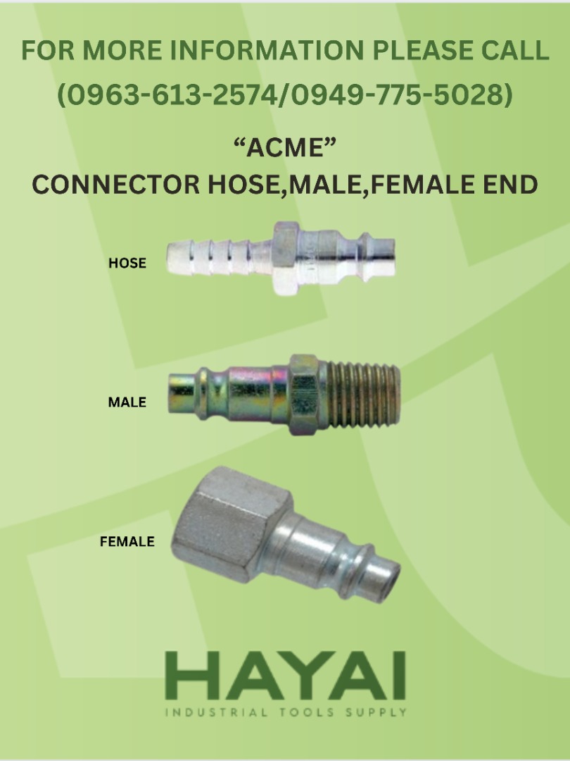 " ACME " CONNECTOR MALE,FEMALE,HOSE END, Commercial & Industrial ...