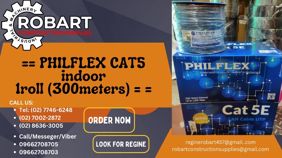 == PHILFLEX CAT5 indoor 1roll (300meters) = =, Commercial & Industrial ...