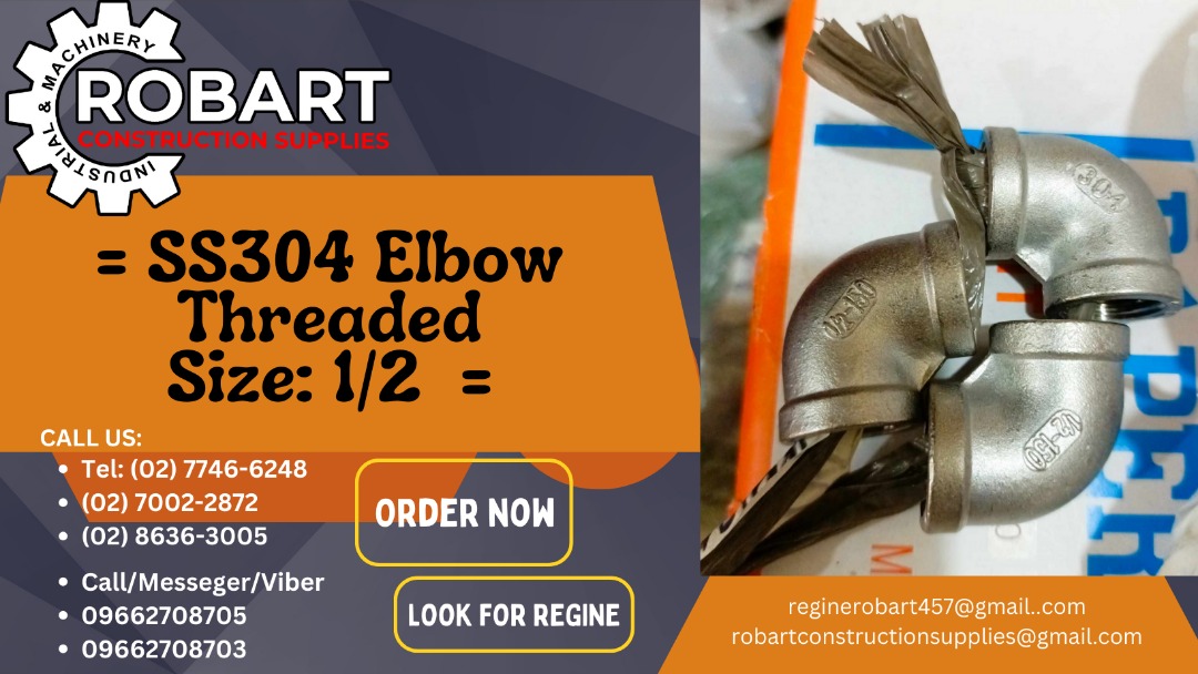 = SS304 Elbow Threaded Size: 1/2 =, Commercial & Industrial ...