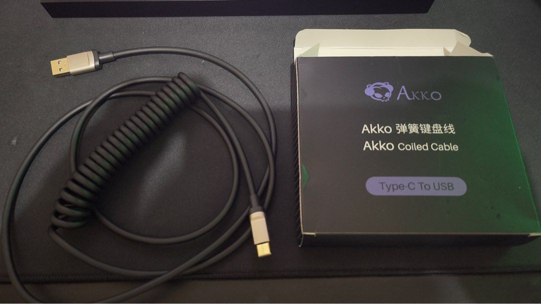 Akko matcha green (hand lubed) and coiled cable, Computers & Tech ...
