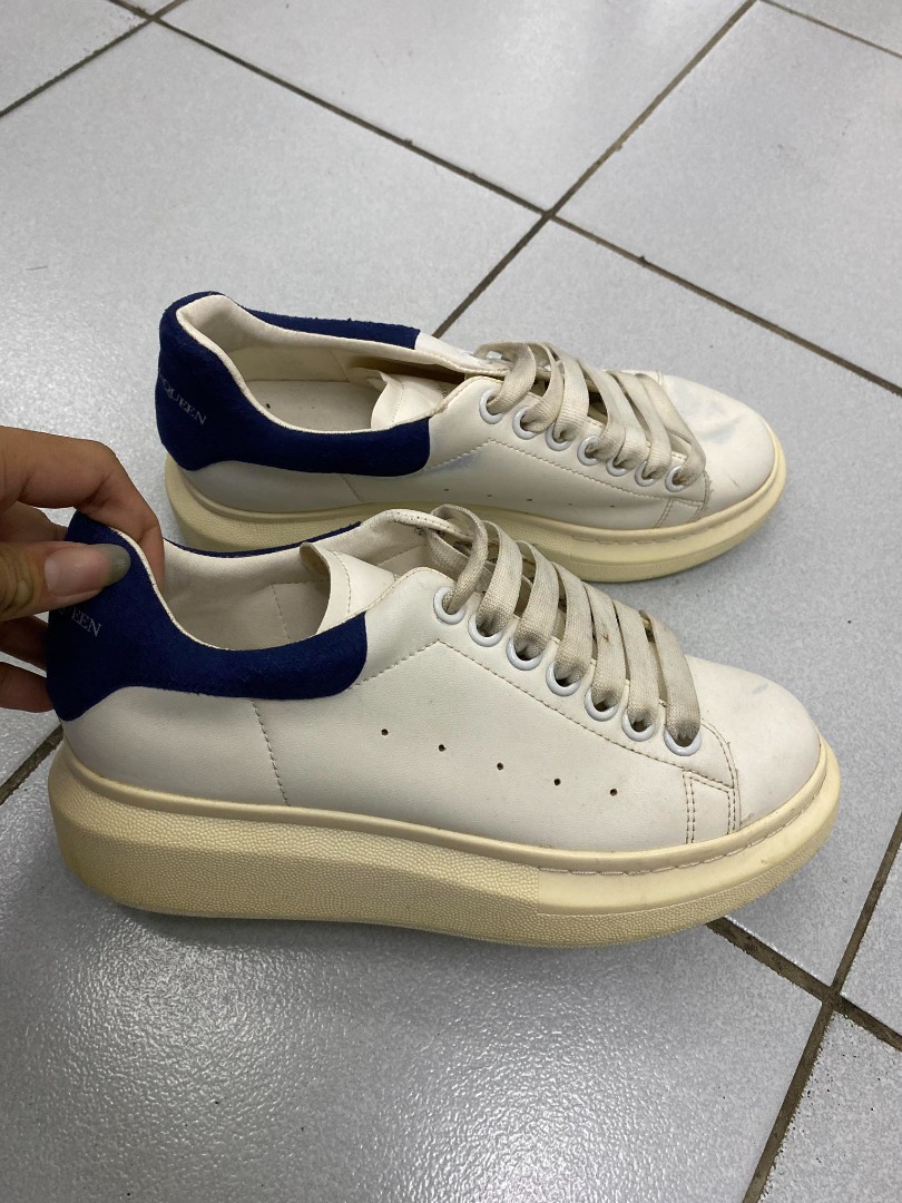 Alexander McQueen White/Paris Blue, Women's Fashion, Footwear, Sneakers ...