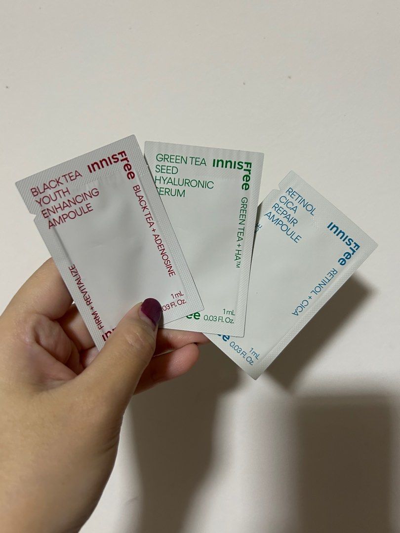 Authentic Innisfree Korea Retinol Cica repair ampule / sample set black ...