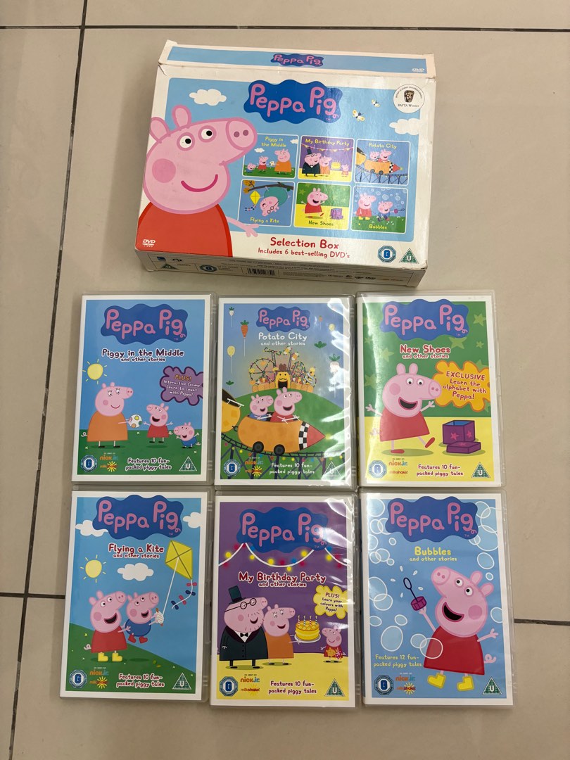 Authentic Peppa Pig 6 DVDs selection box, Babies & Kids, Infant ...