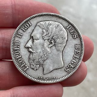 Belgium Leopold II Silver 1872 5 Francs Coin, Hobbies & Toys ...