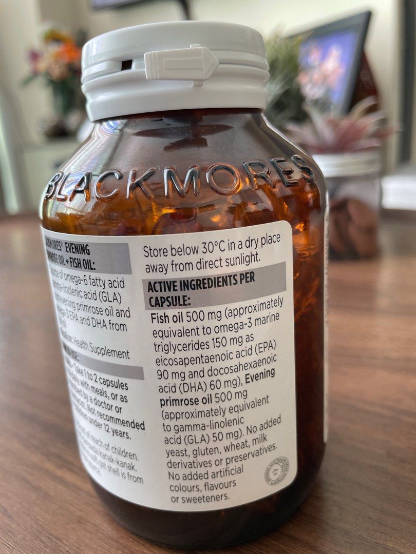 Blackmores EPO plus Fish oil, Health & Nutrition, Health Supplements ...
