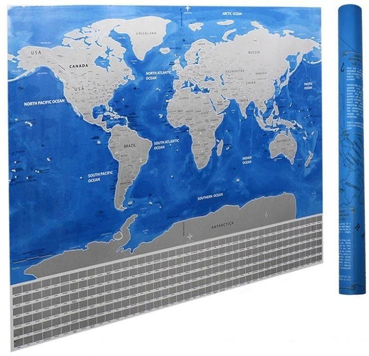 Blue Ocean World with Flags - Scratch Map, Furniture & Home Living ...