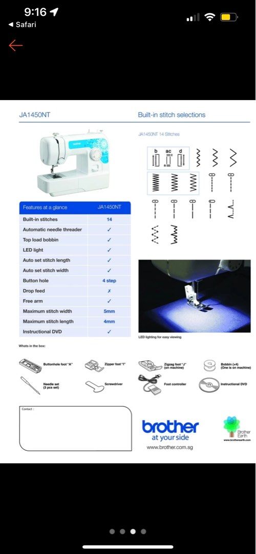Brother JA1450NT Sewing Machine, TV & Home Appliances, Other Home Appliances on Carousell