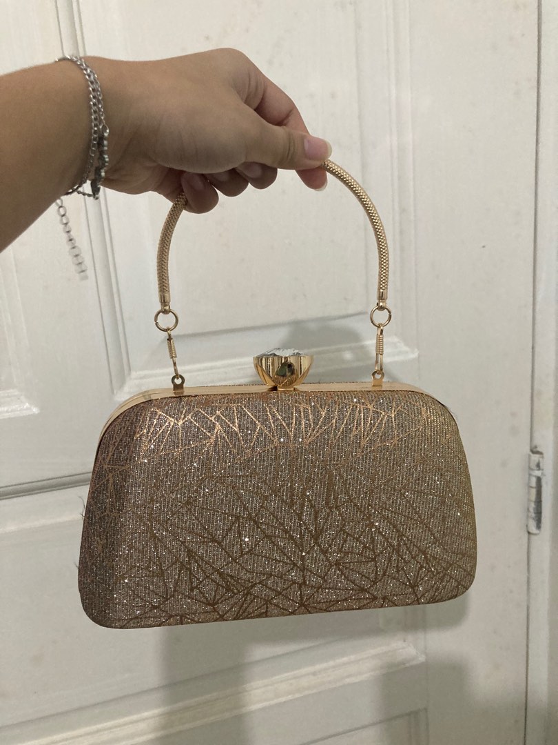 Champagne Prom Party Clutch Bag, Women's Fashion, Bags & Wallets ...