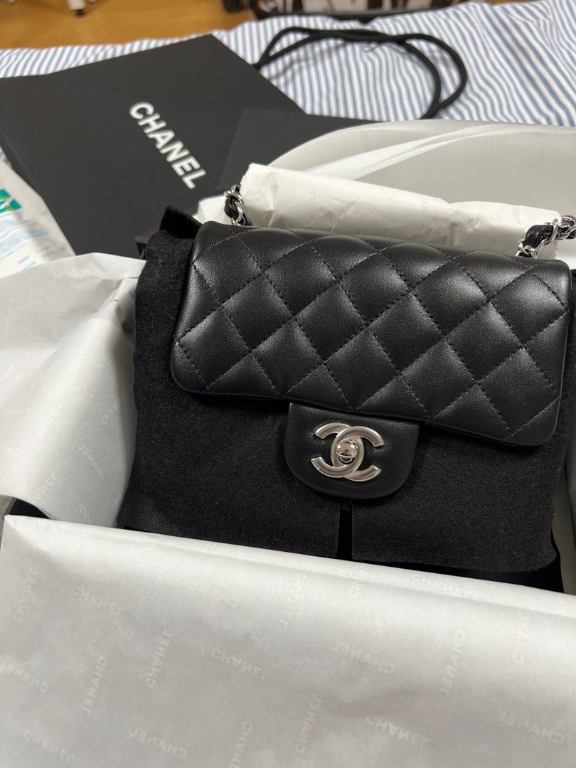 Chanel cf mini 17 mini square 24c, 名牌, 手袋及銀包 - Carousell