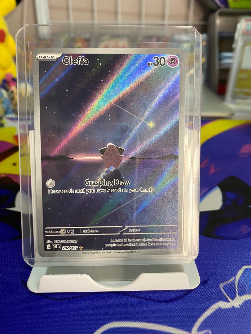 Cleffa 2023 POKEMON OBSIDIAN FLAMES CLEFFA 202/197 ILLUSTRATION RARE FULL ART, Hobbies & Toys ...