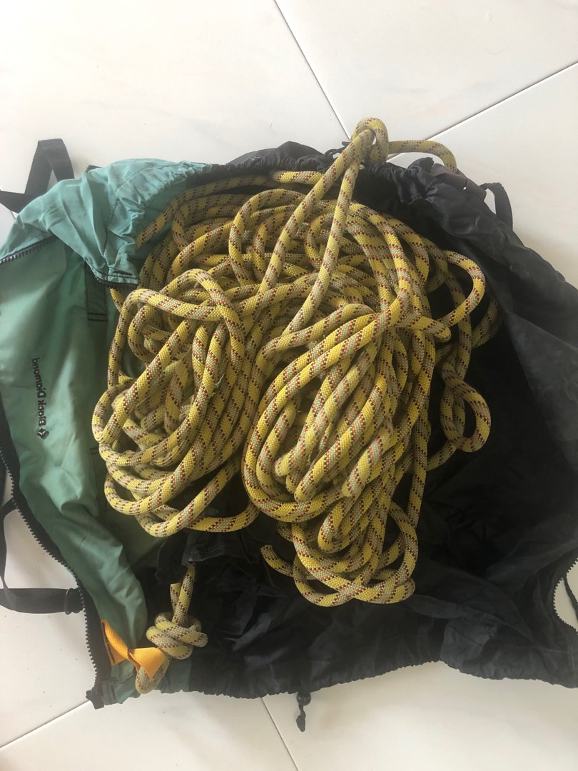 Climbing rope with black diamond rope bag 10.5mm 55m, Sports Equipment ...