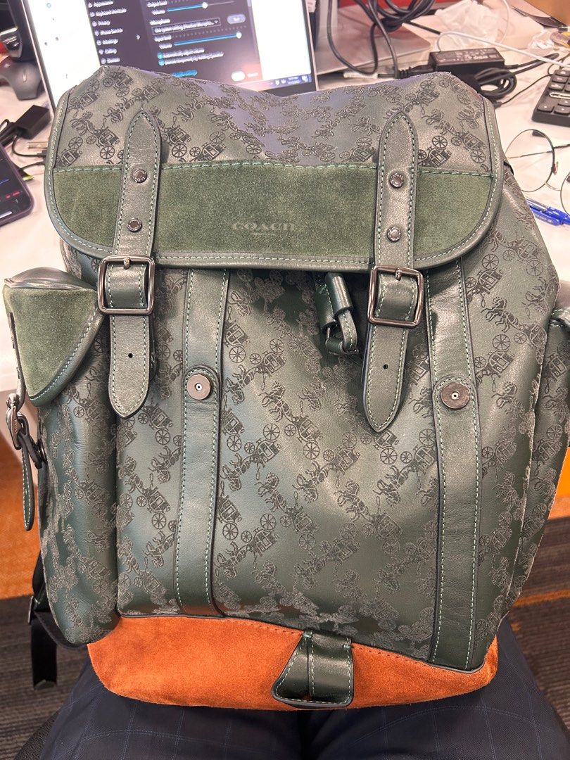 Coach green backpack, Men's Fashion, Bags, Backpacks on Carousell