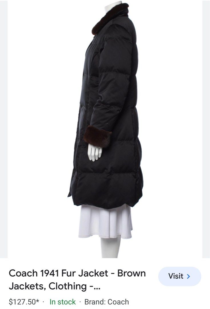 Coach long fur puffer jacket, Women's Fashion, Coats, Jackets and ...