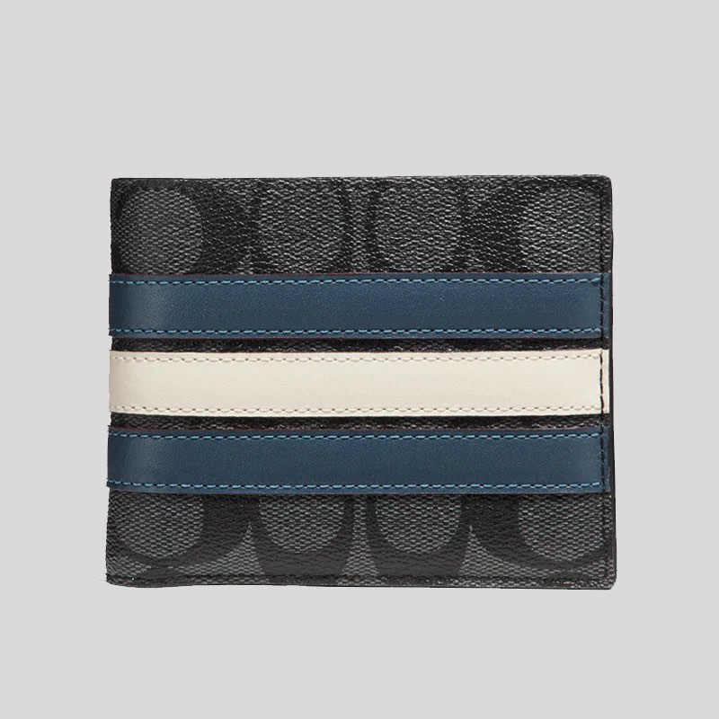 Coach Men 3 In 1 Wallet In Signature Canvas With Varsity Stripe, Men's ...