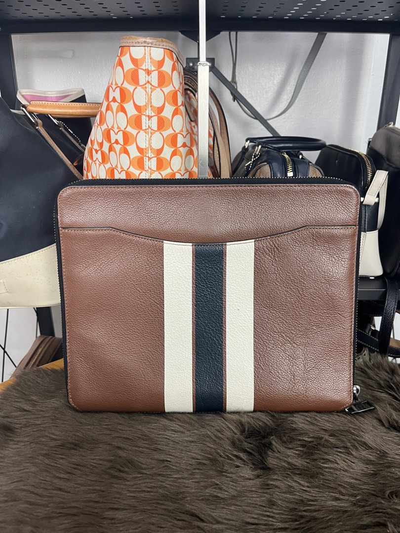 Coach Tech Case Varsity Leather, Men's Fashion, Bags, Briefcases on ...