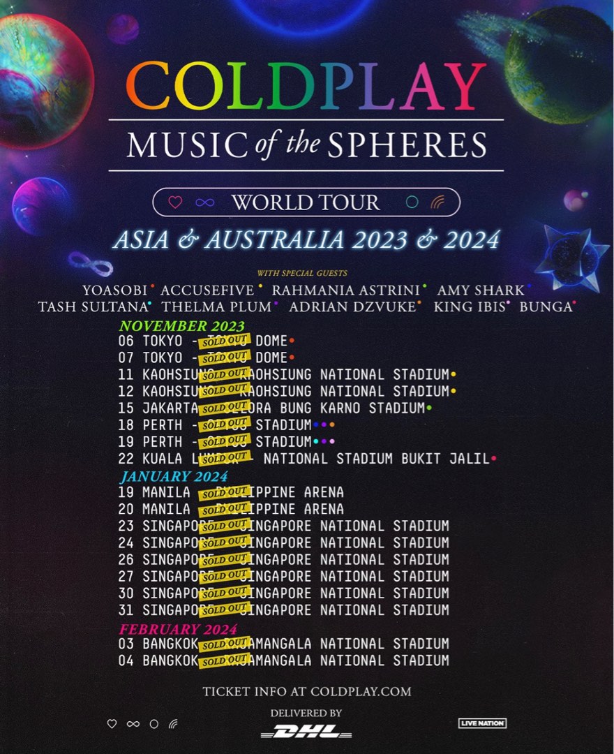 Coldplay Music Of The Spheres World Tour, Tickets & Vouchers, Event ...