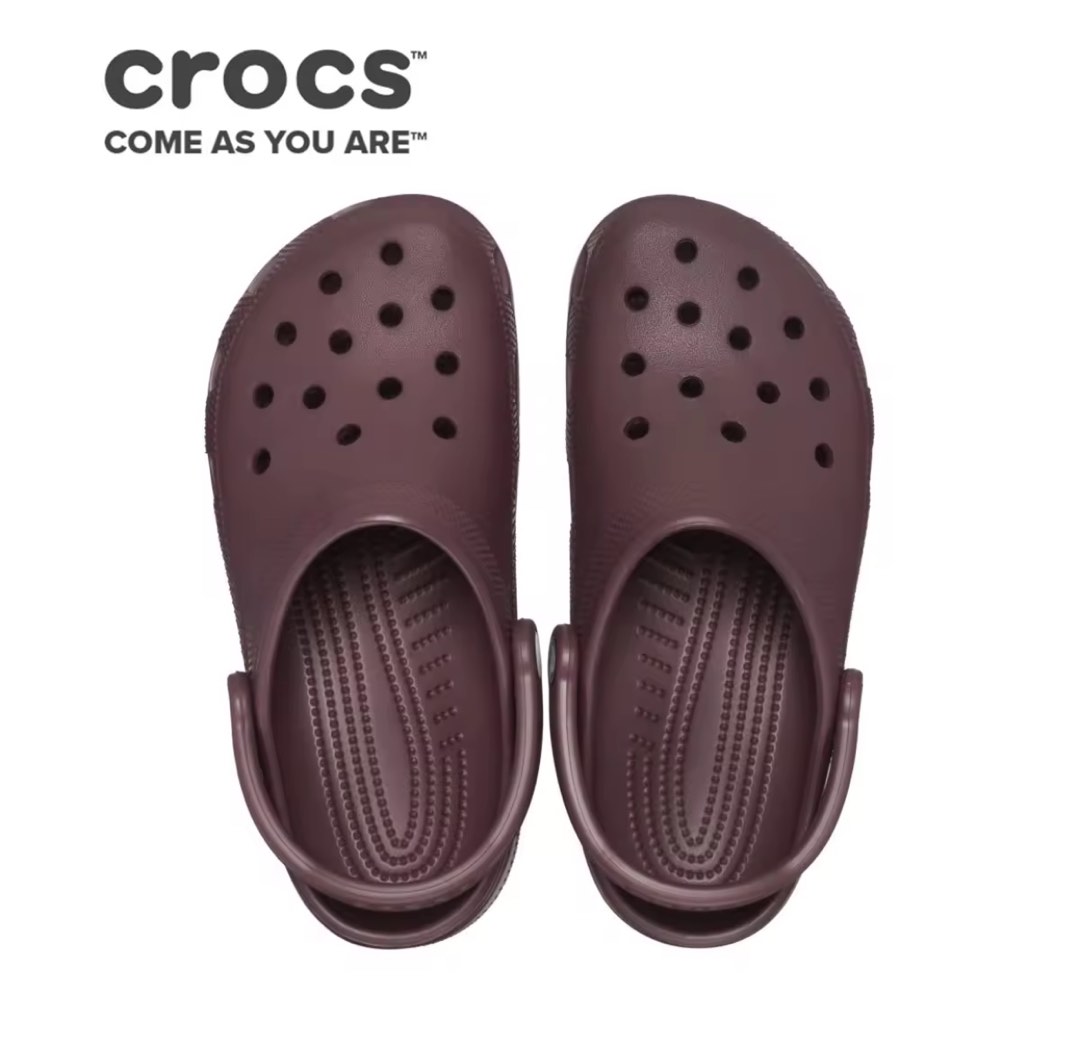 DARK CHERRY Crocs, Women's Fashion, Footwear, Slippers and slides on ...
