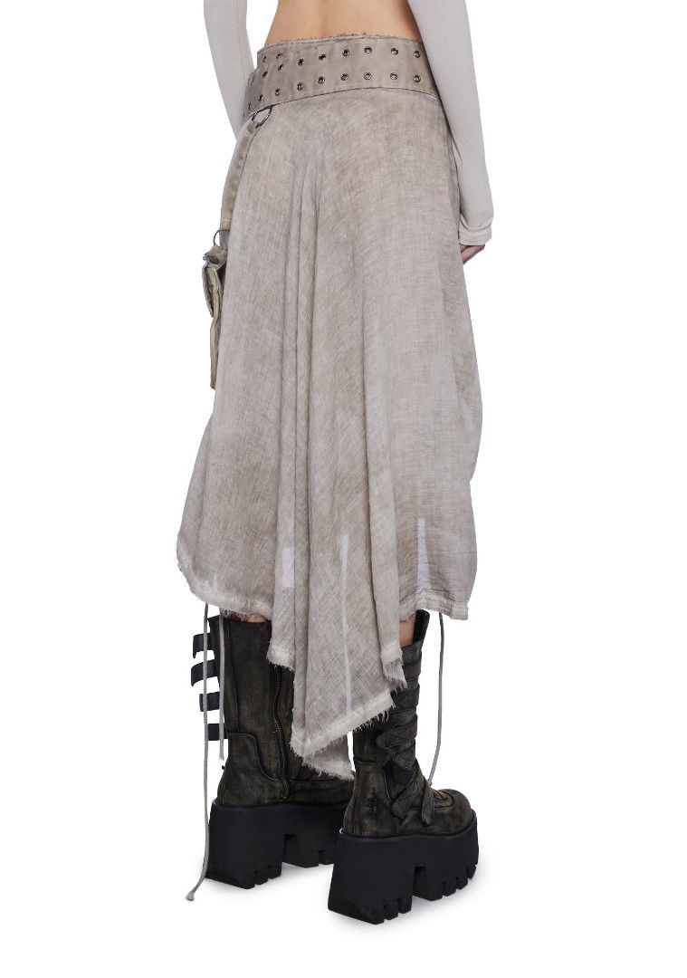 DOLLS KILL Darker Wavs Fader Asymmetrical Midi Gothic Cyberpunk Skirt ...