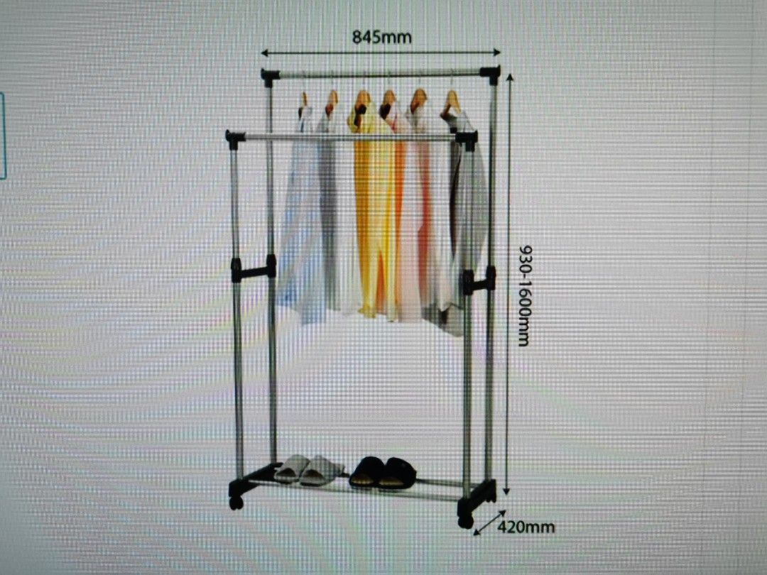 Single / Double-poles (stainless steel) telescopic clothes racks ...