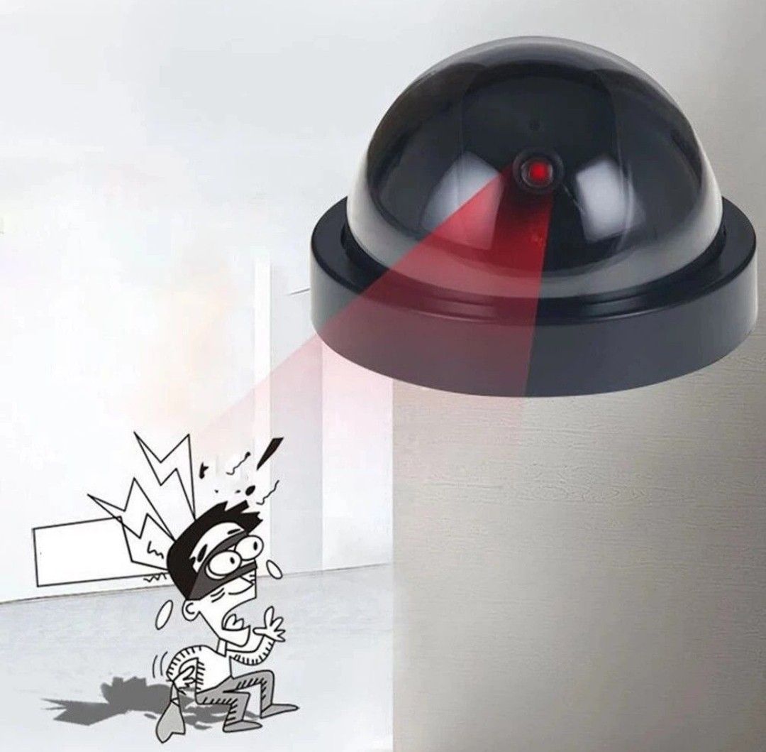 Dummy cctv camera surveillance video 360 fake led light power via AA ...