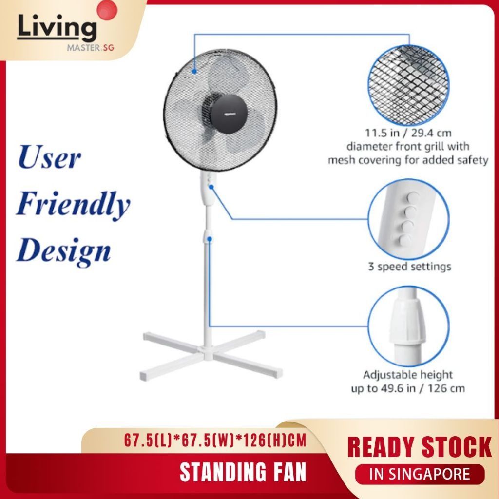Electric Standing Fan With 3 Speed Oscillating Stand Fan & TOWER FAN ...