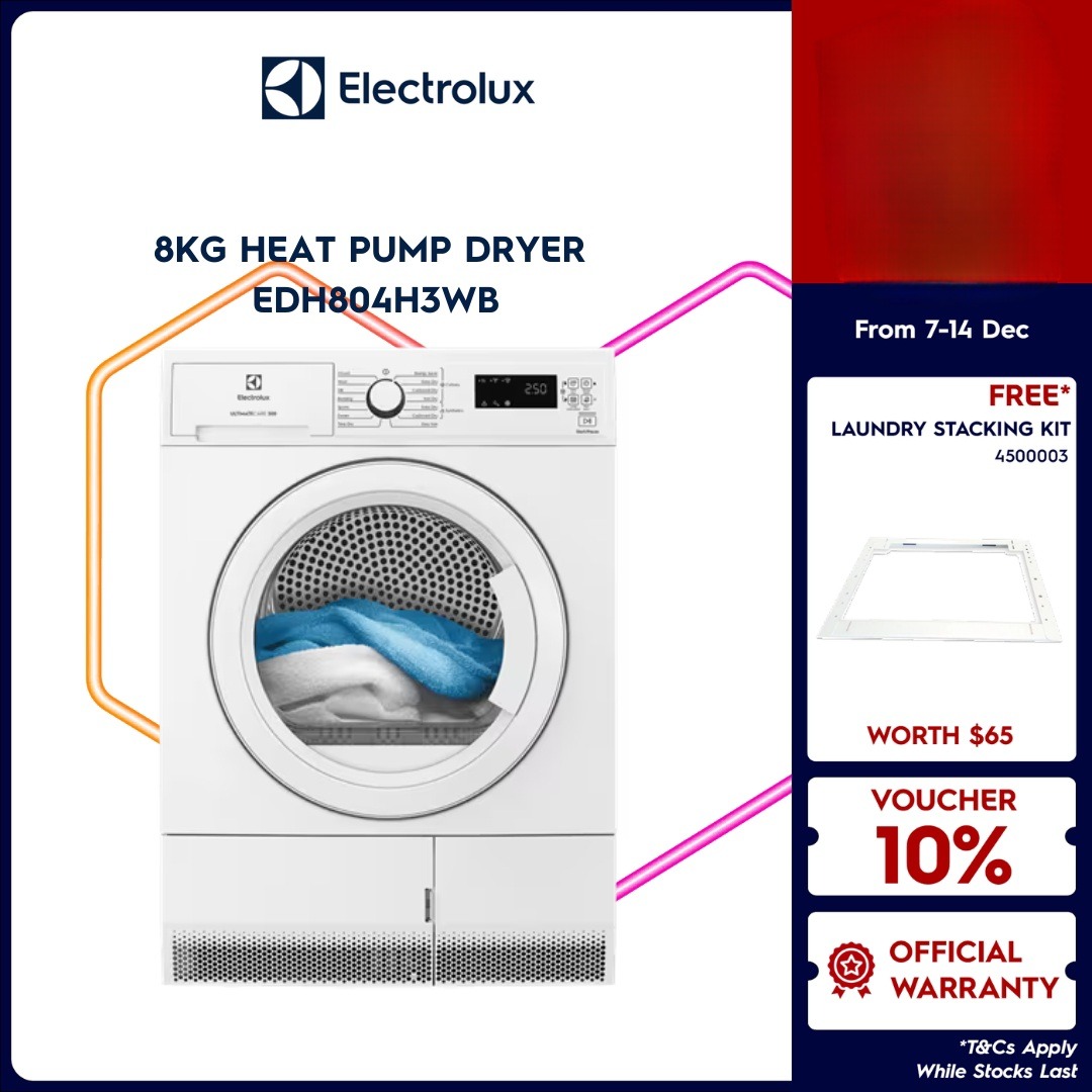 Electrolux EDH804H3WB UltimateCare 300 Heat Pump Dryer, TV & Home ...