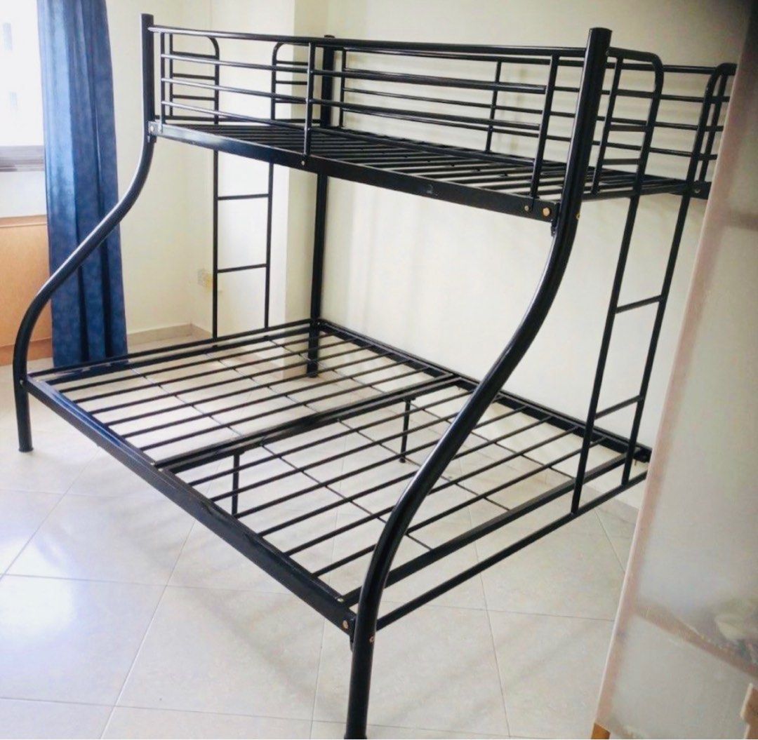 Free delivery queen size bunk bed frame / double decker bed frame, Furniture & Home Living ...