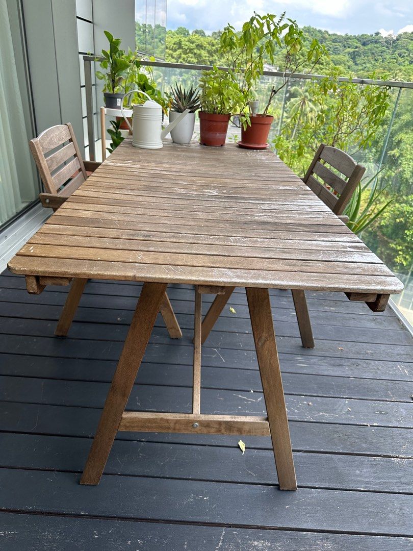 Free: outdoor table & 2 chairs (IKEA Falholmen), Furniture & Home ...