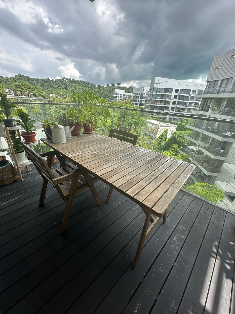 Free: outdoor table & 2 chairs (IKEA Falholmen), Furniture & Home ...