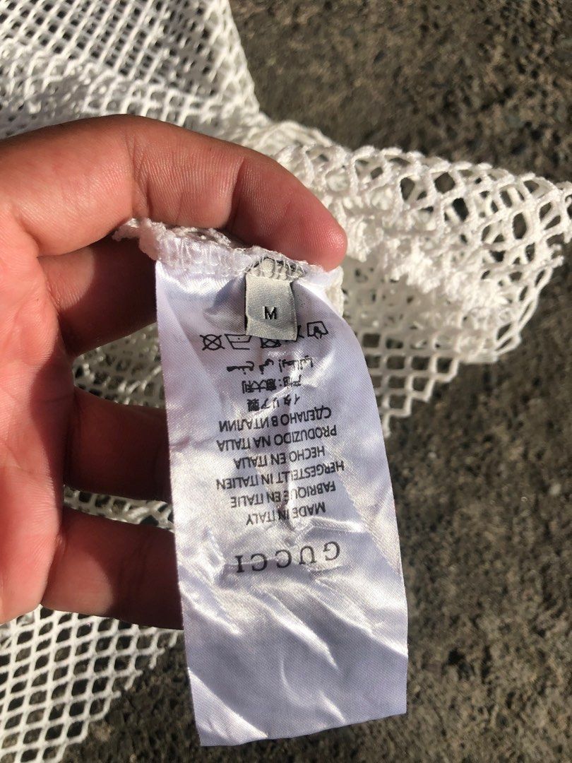 Gucci Logo Mesh Shirt, Luxury, Apparel on Carousell