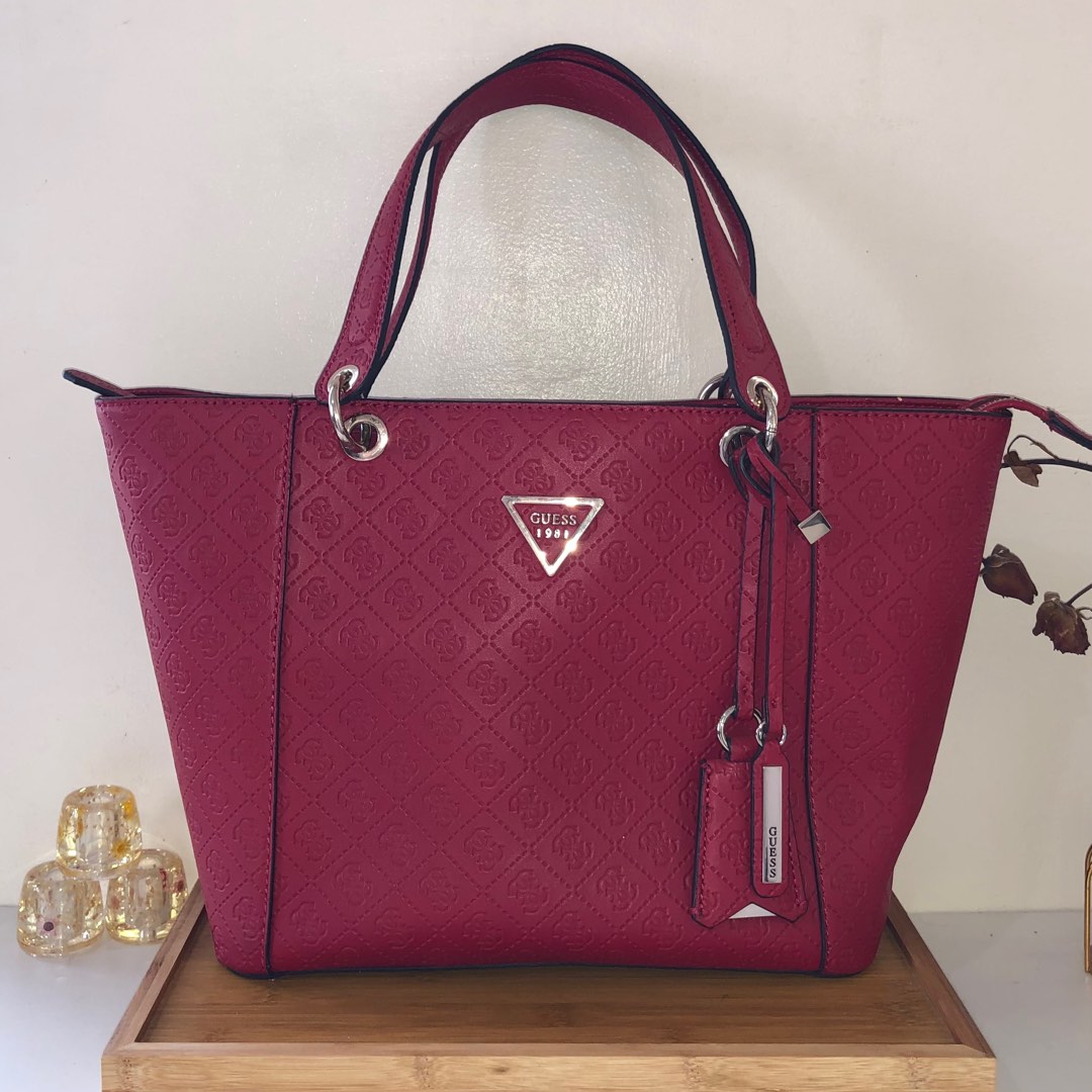 Guess Red Kamryn Tote Bag, Women's Fashion, Bags & Wallets, Tote Bags ...