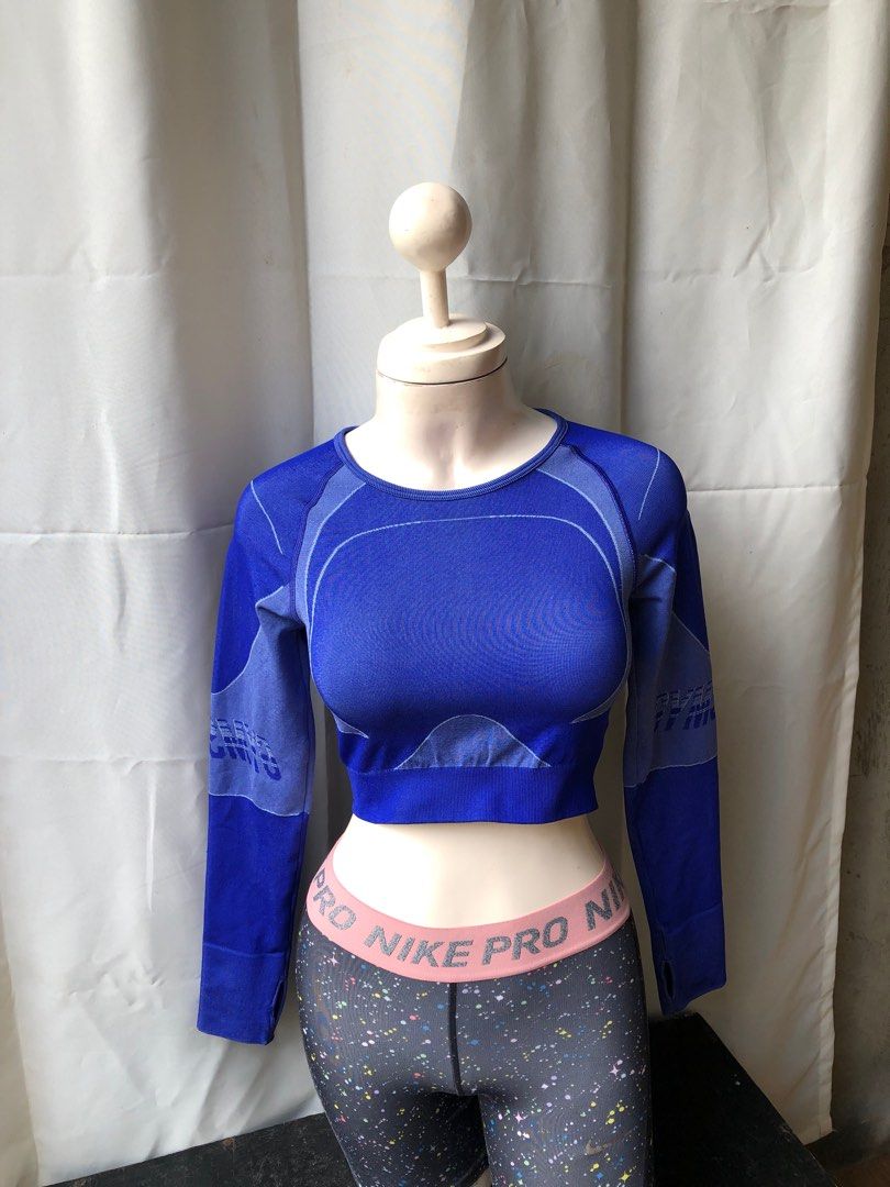 Gymshark turbo seamless crop longsleeve, Women's Fashion, Activewear on Carousell