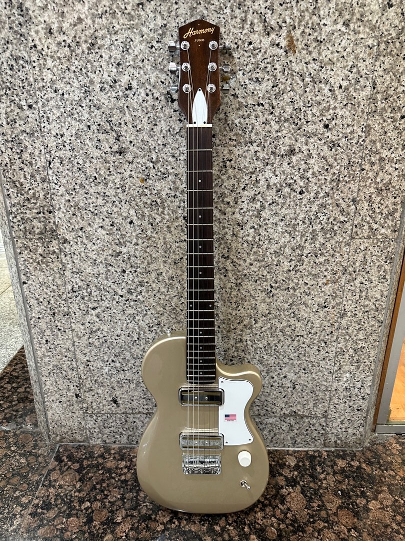 Harmony Standard Juno Electric Guitar w/Case, RW FB, Champagne, Hobbies ...