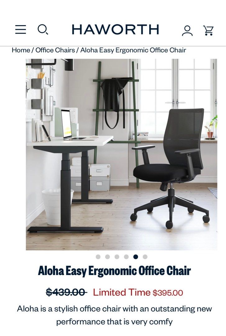 Haworth Aloha Ergonomic Office Chair, Furniture & Home Living ...