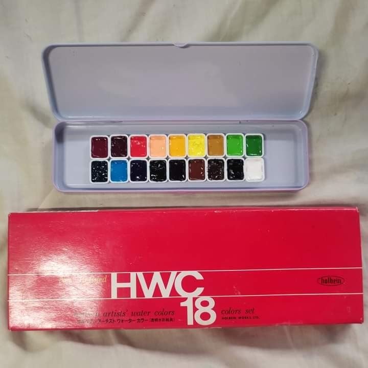 Holbein Watercolor in Quarter Pan SET, Holbein Watercolor 18, Artist ...