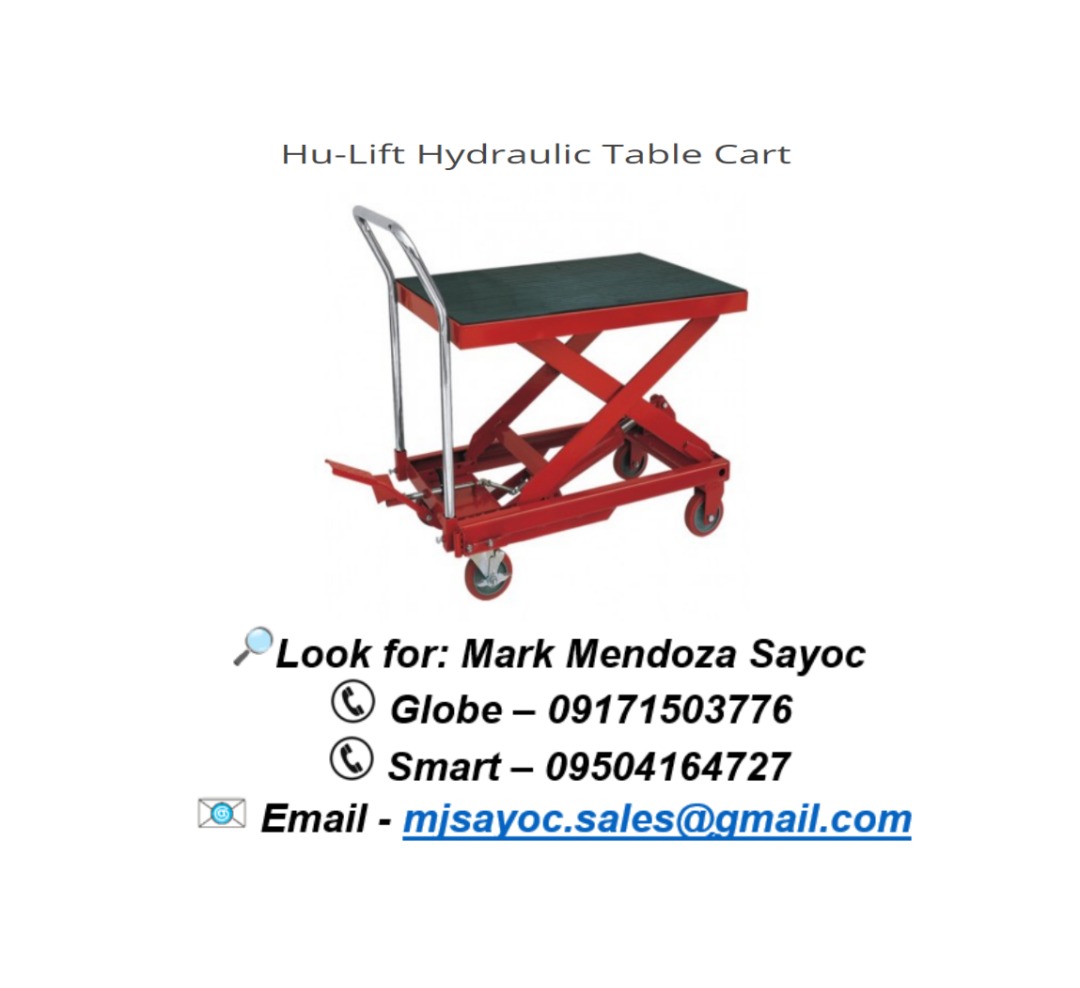 Hu-Lift Hydraulic Table Cart, Commercial & Industrial, Construction Tools & Equipment on Carousell