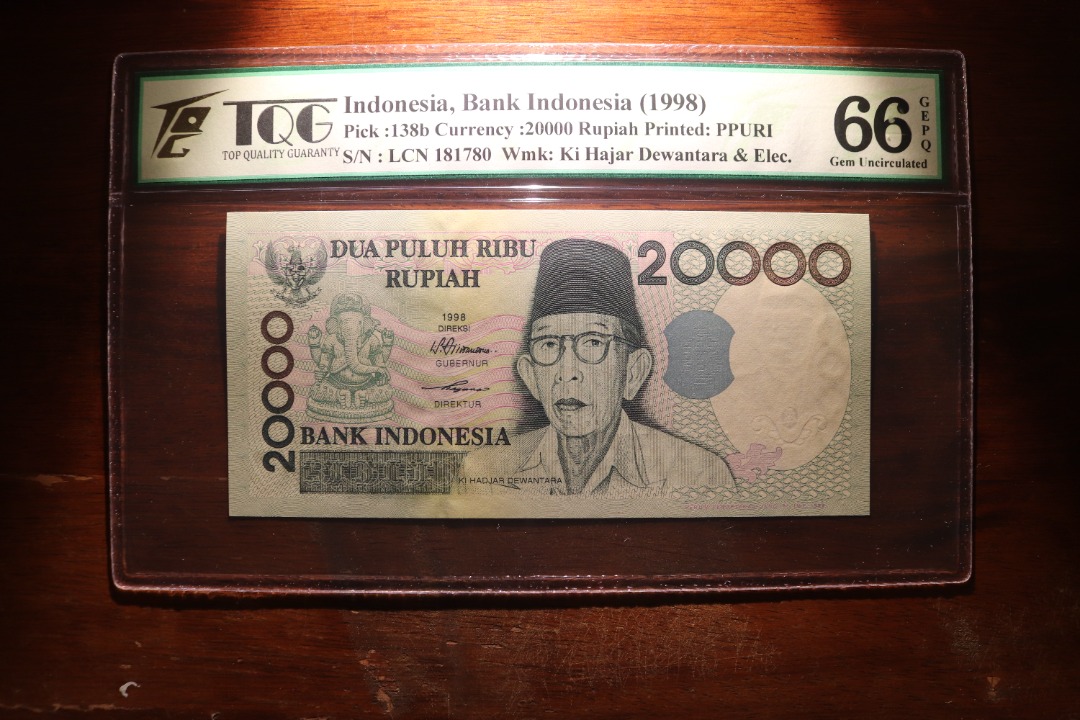 Indonesia 20,000 Rupiah Featuring Ganesha Portrait Year 1998 / Wang ...