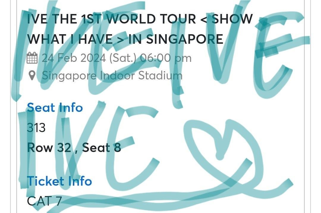 IVE Show What I Have Singapore 2024, Tickets & Vouchers, Event Tickets on Carousell