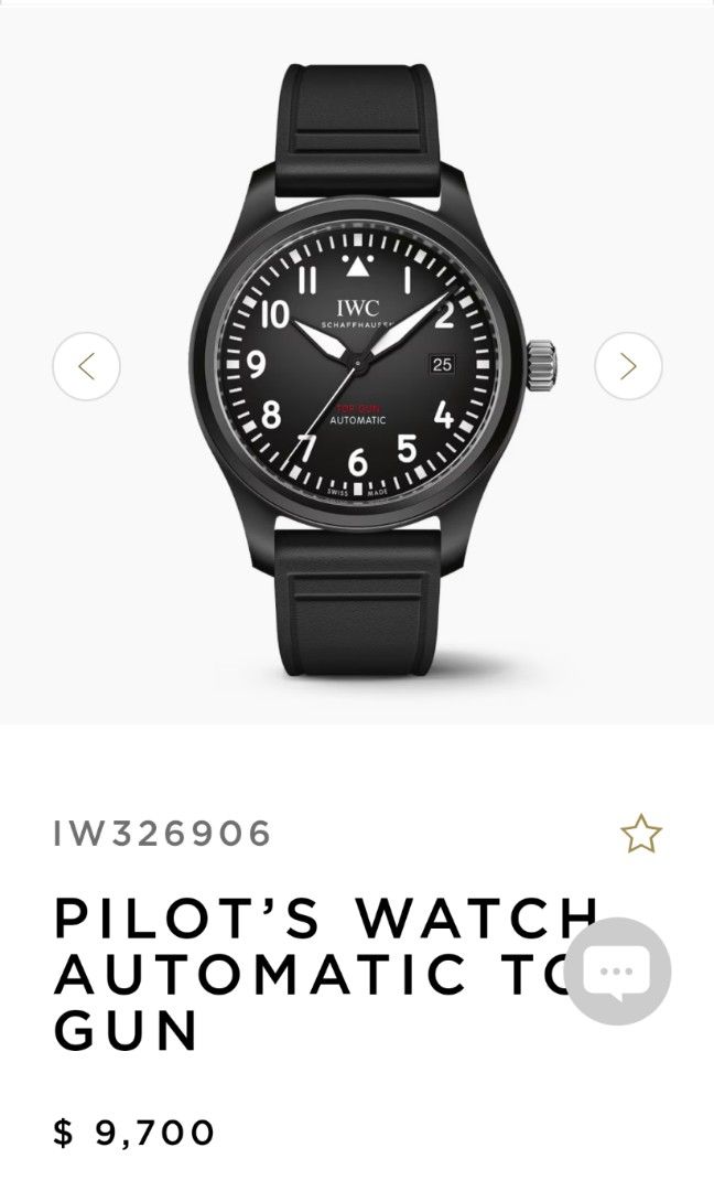 IWC Top Gun Pilot Watch Automatic IW326906, Luxury, Watches on Carousell