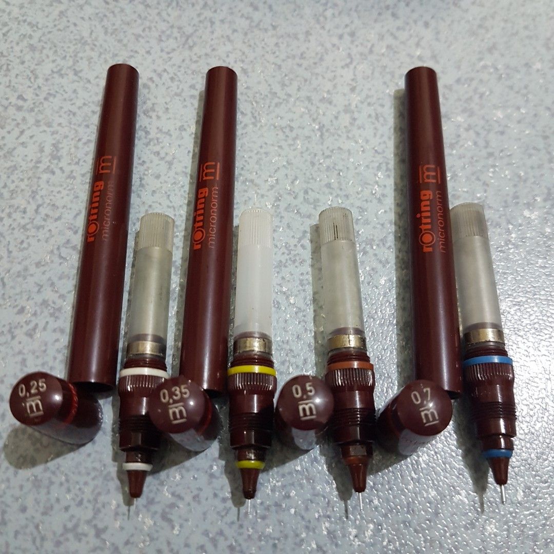 Jarang Set Rotring Micronorm rapido pulpen gambar teknik, Buku & Alat ...