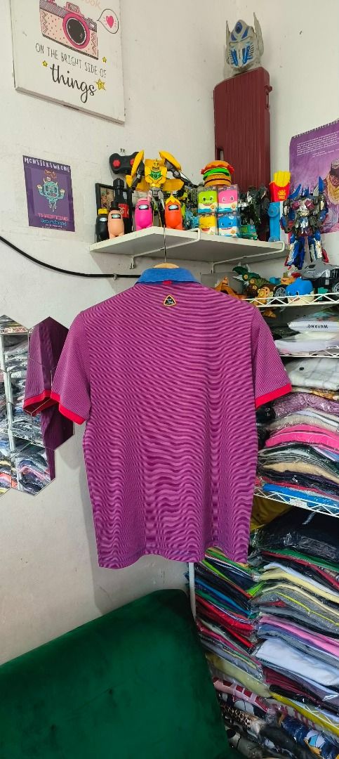 Kaos Polo Louis Castel Ungu Garis Garis Biru Small Logo Kerah Biru ...