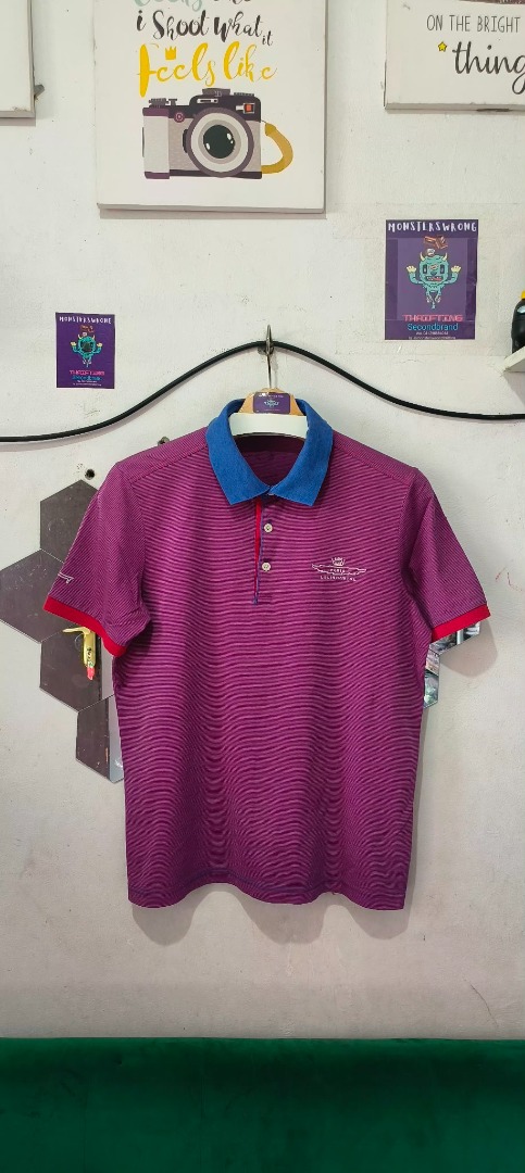 Kaos Polo Louis Castel Ungu Garis Garis Biru Small Logo Kerah Biru ...